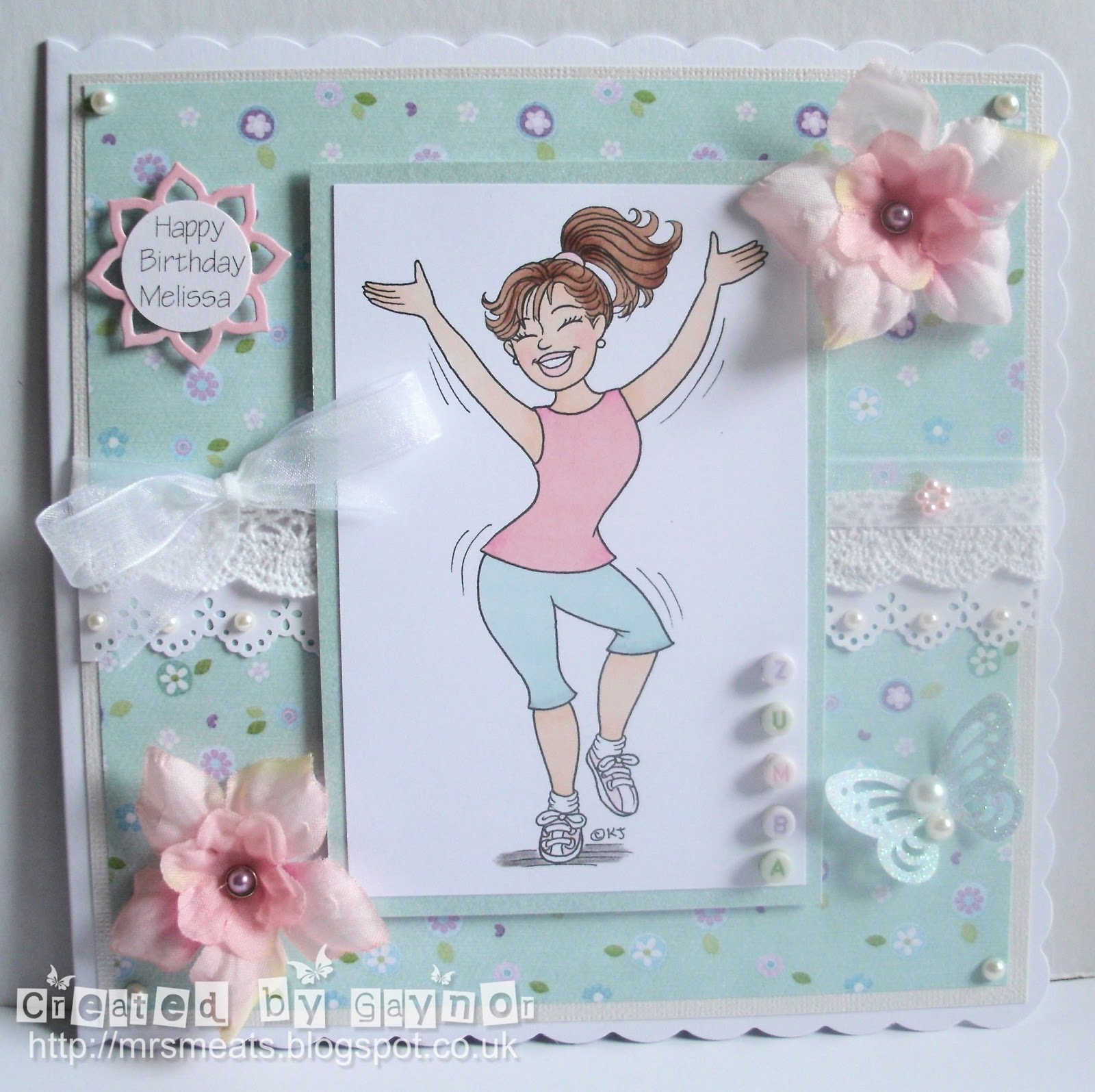 Designs by Gaynor Greaves: Zumba Birthday card