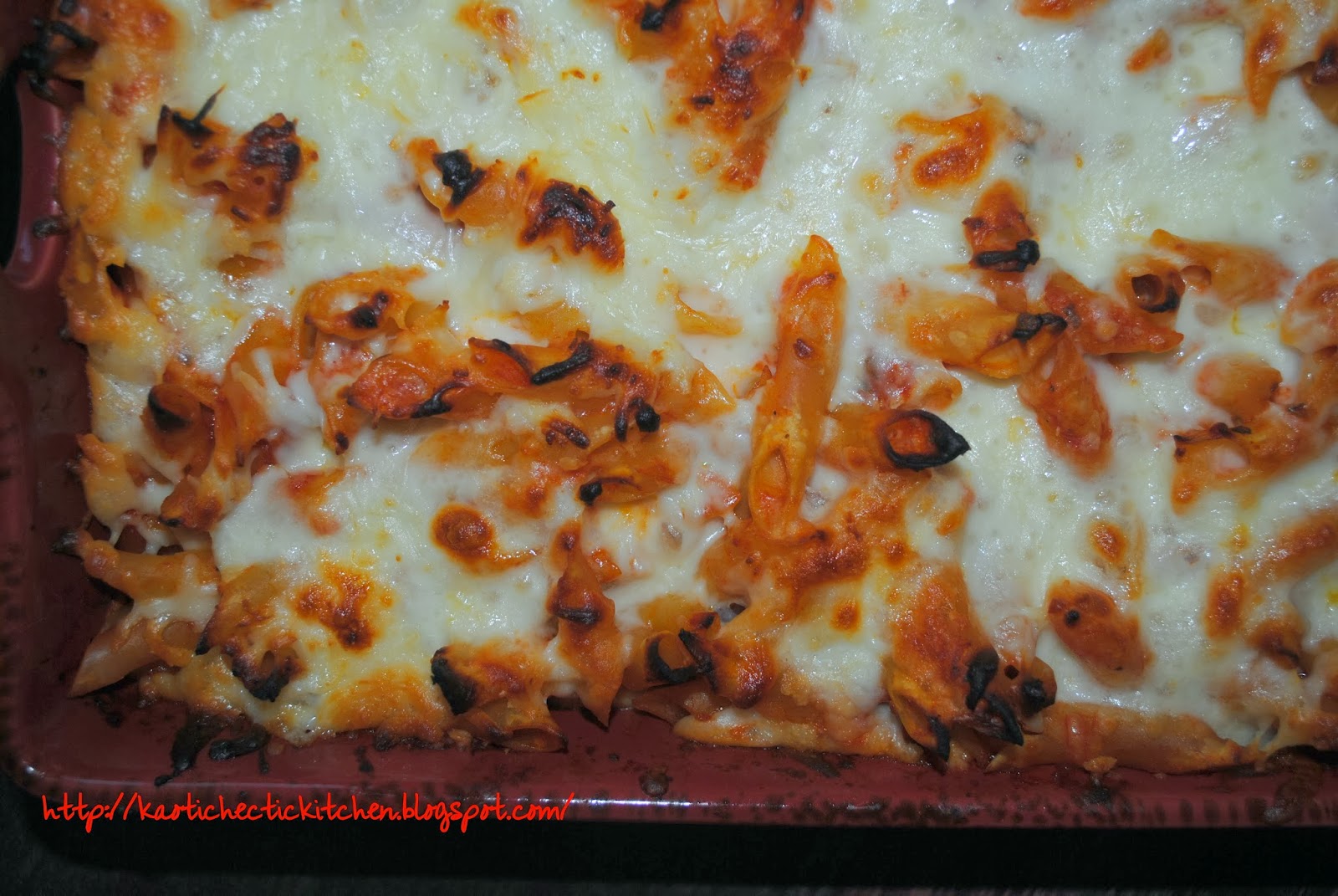 easy baked mostaccioli with sausage and peppers
