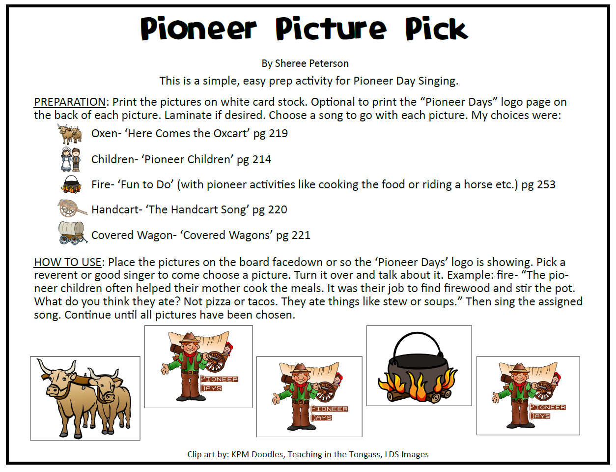 The Primary Pad: Pioneer Day Singing