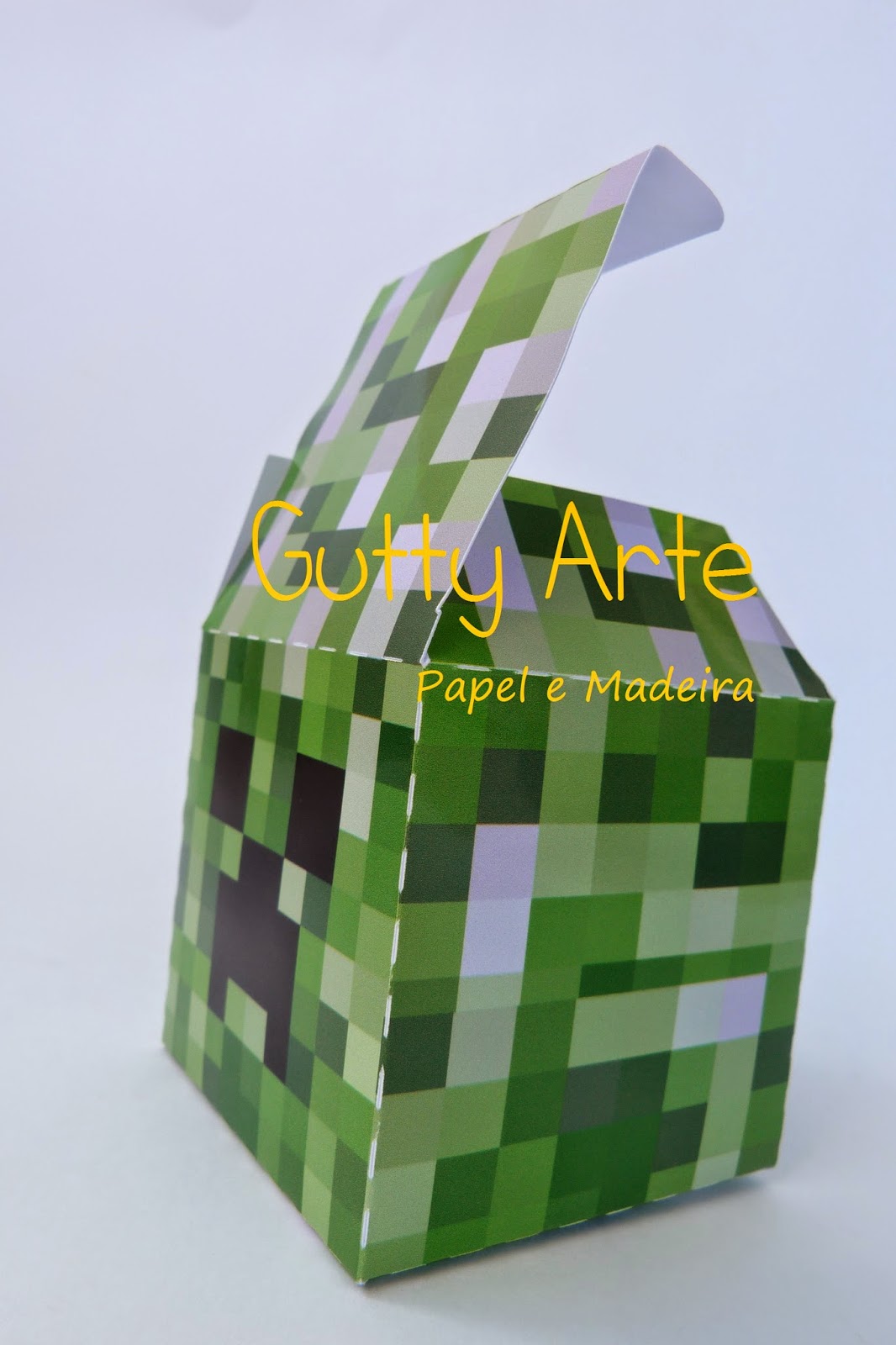 Gutty Arte - Papel e Madeira: Caixinha de Guloseimas Minecraft