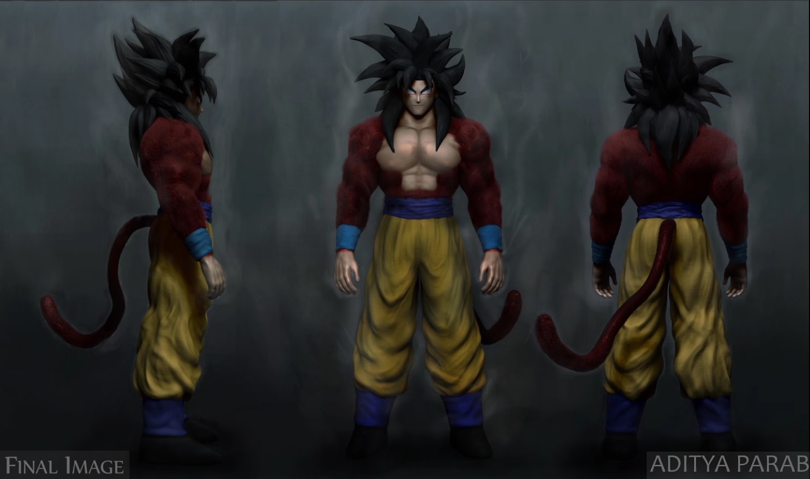 ADITYA PARAB - CG WORK: Goku Super Saiyan 4 Model