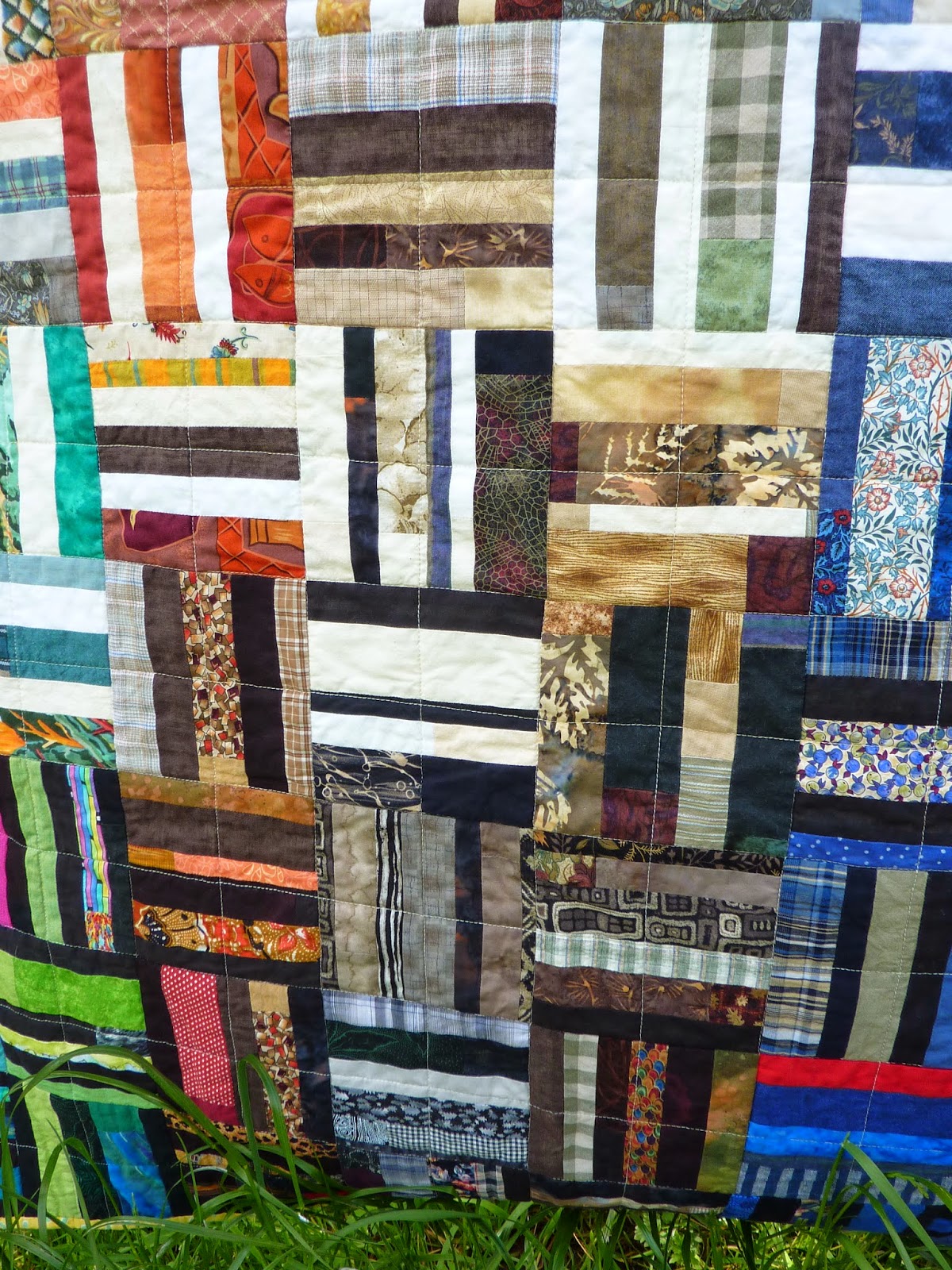 Fire Horse Textiles: Vintage-Style, Stripy Scrap Patchwork Quilt