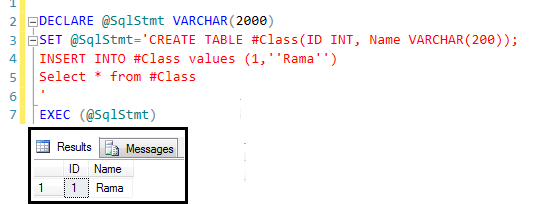 Tech Bheema: SQL Server - Access TEMP table created dynamically