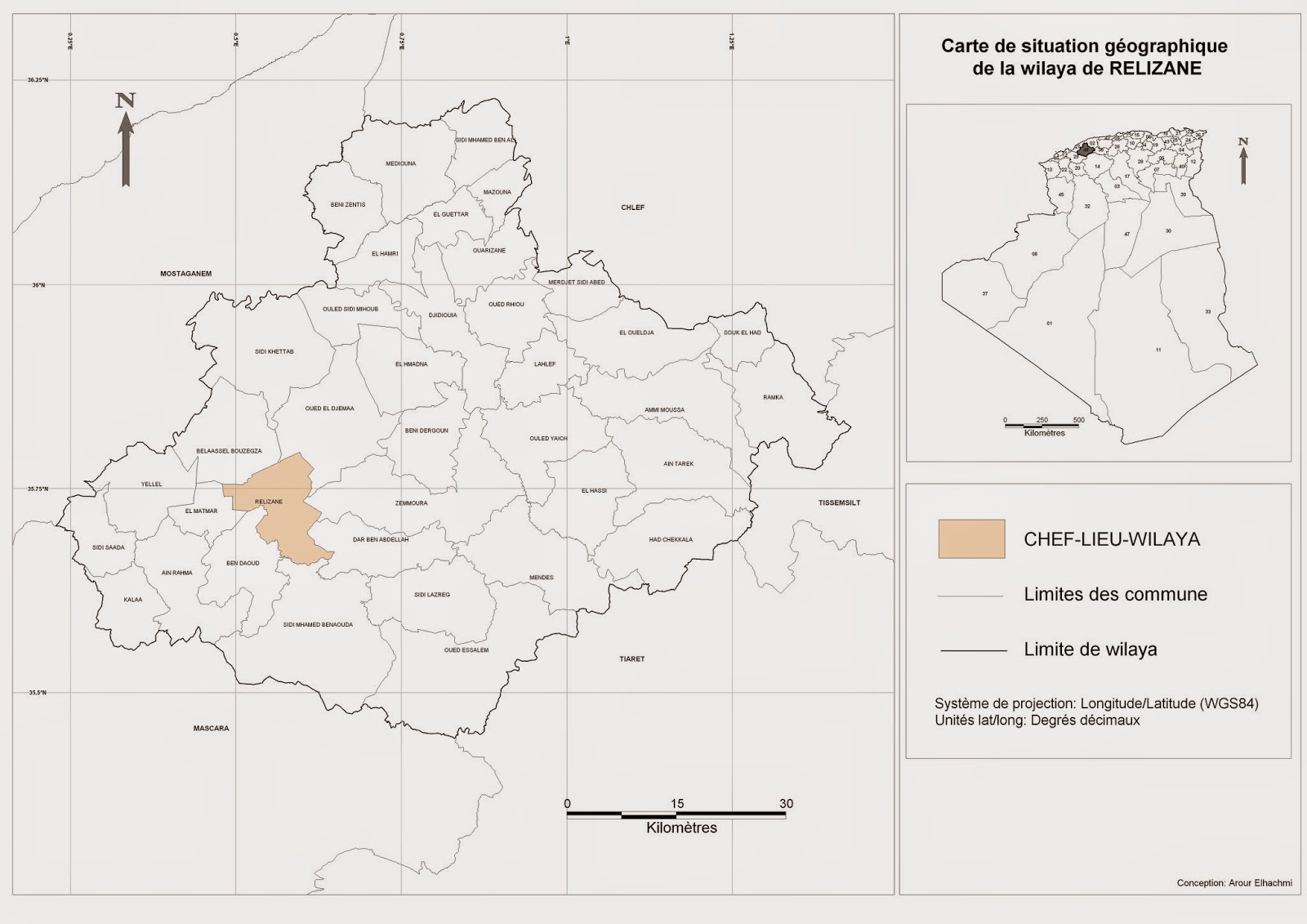 Découpage administratif de l'Algérie & Monographie: Carte de situation ...