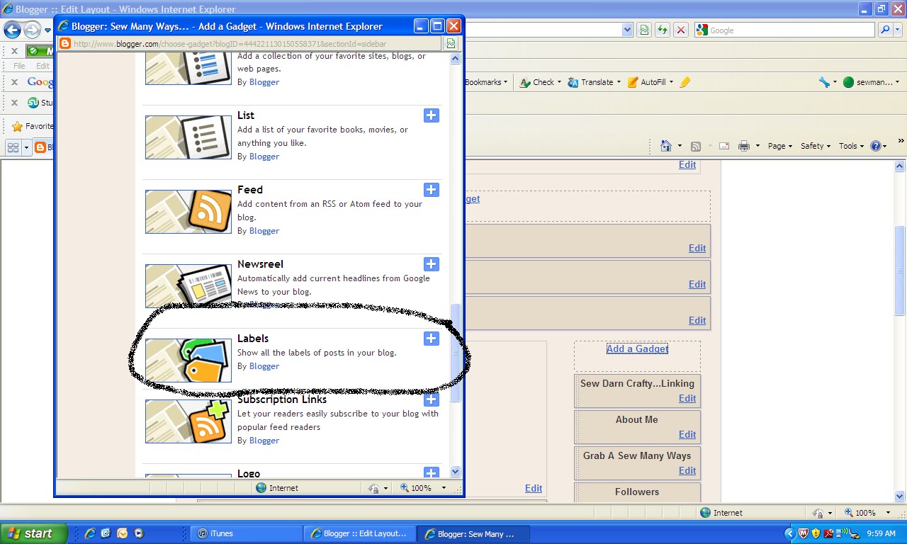 Sew Many Ways...: Blog Buddy...Adding Labels to Posts and Side Bar