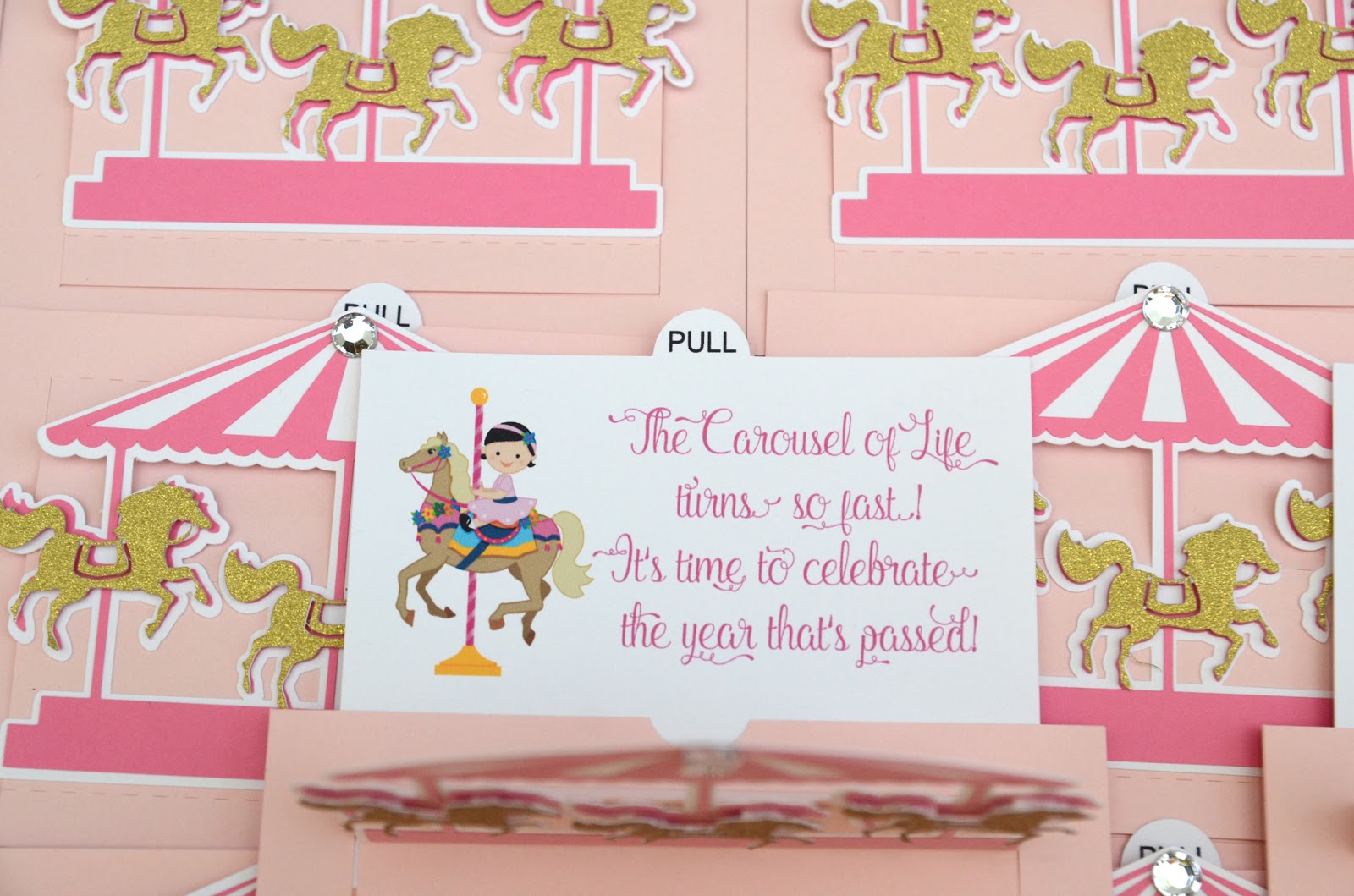 Birthday and Baby Shower Invitations: Handmade Pop Up Carousel Invitations