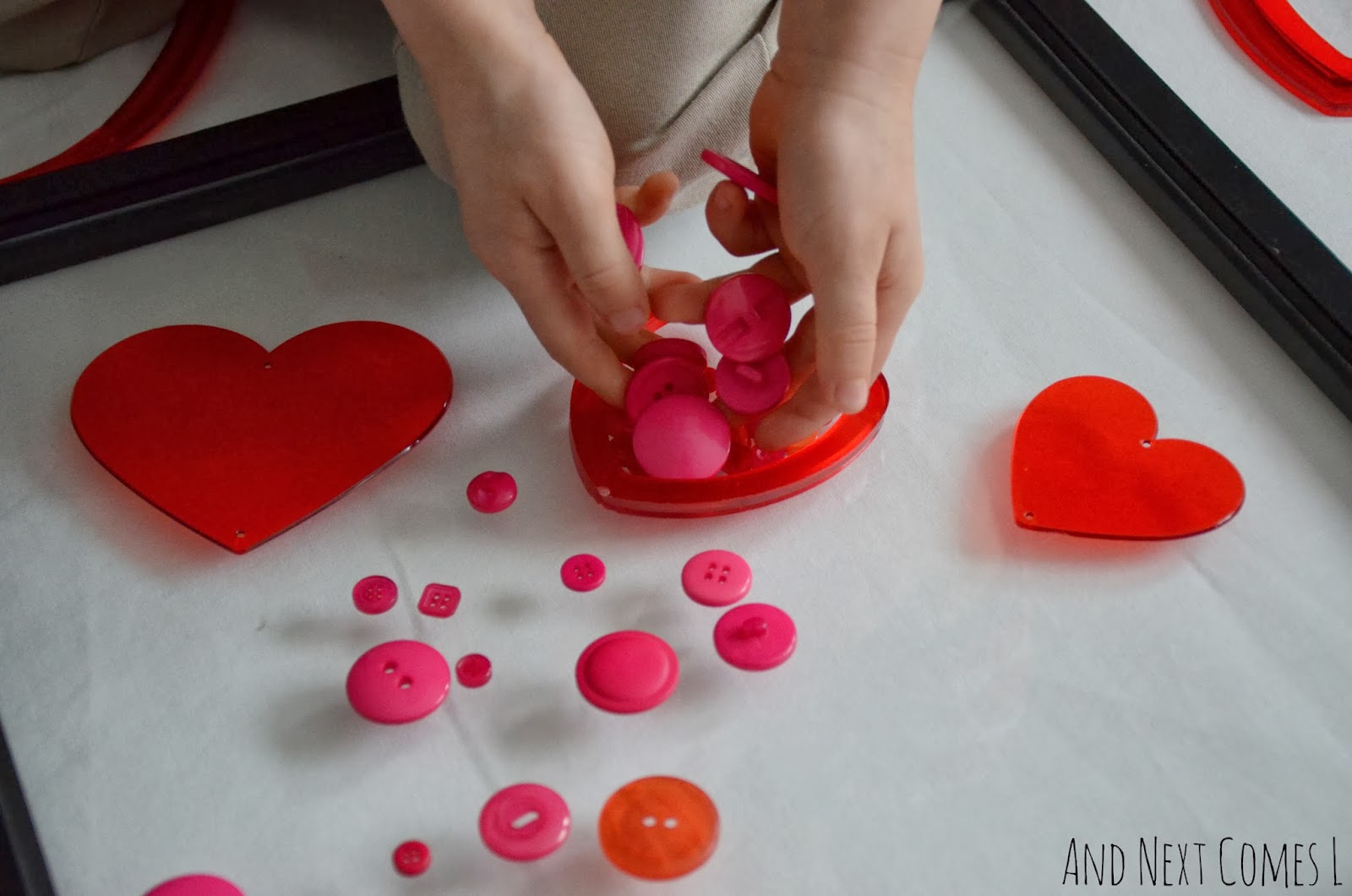 Loose Parts Play with Buttons & Hearts {Valentine's Day Activity} | And ...