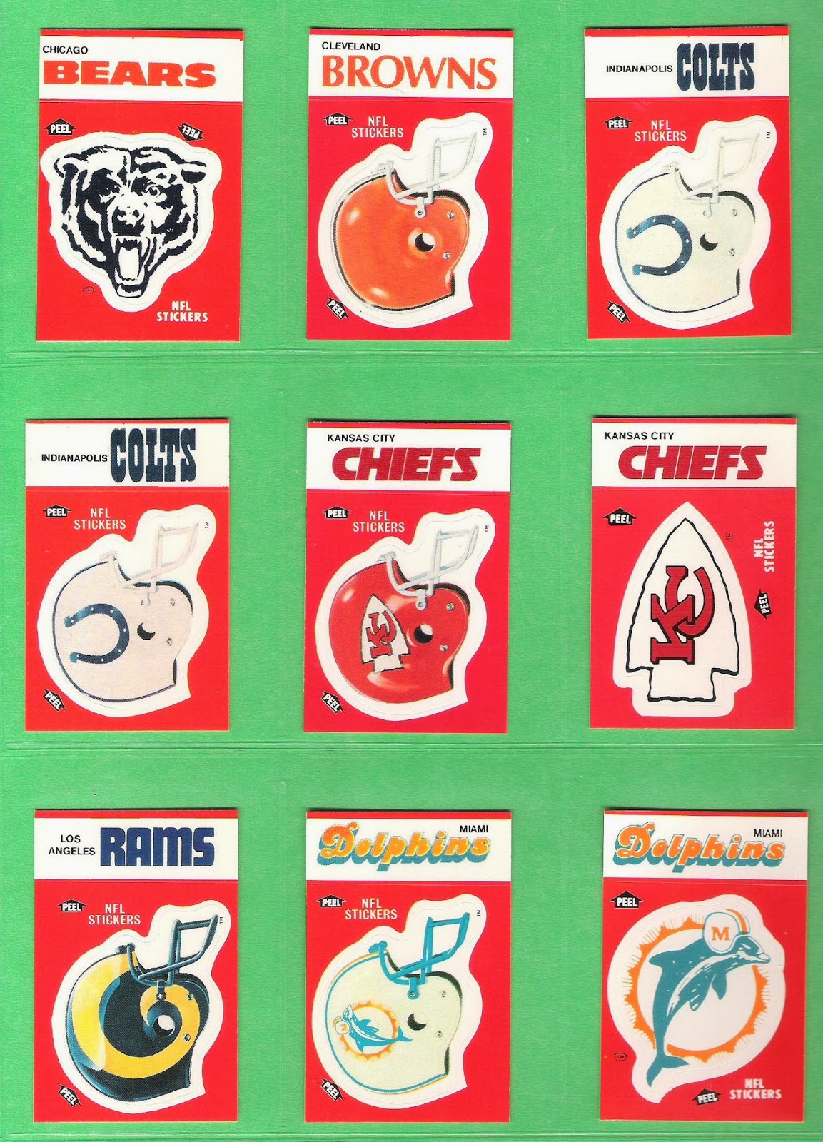 The Fleer Sticker Project: 1988 Fleer NFL Team Action Football Sticker ...
