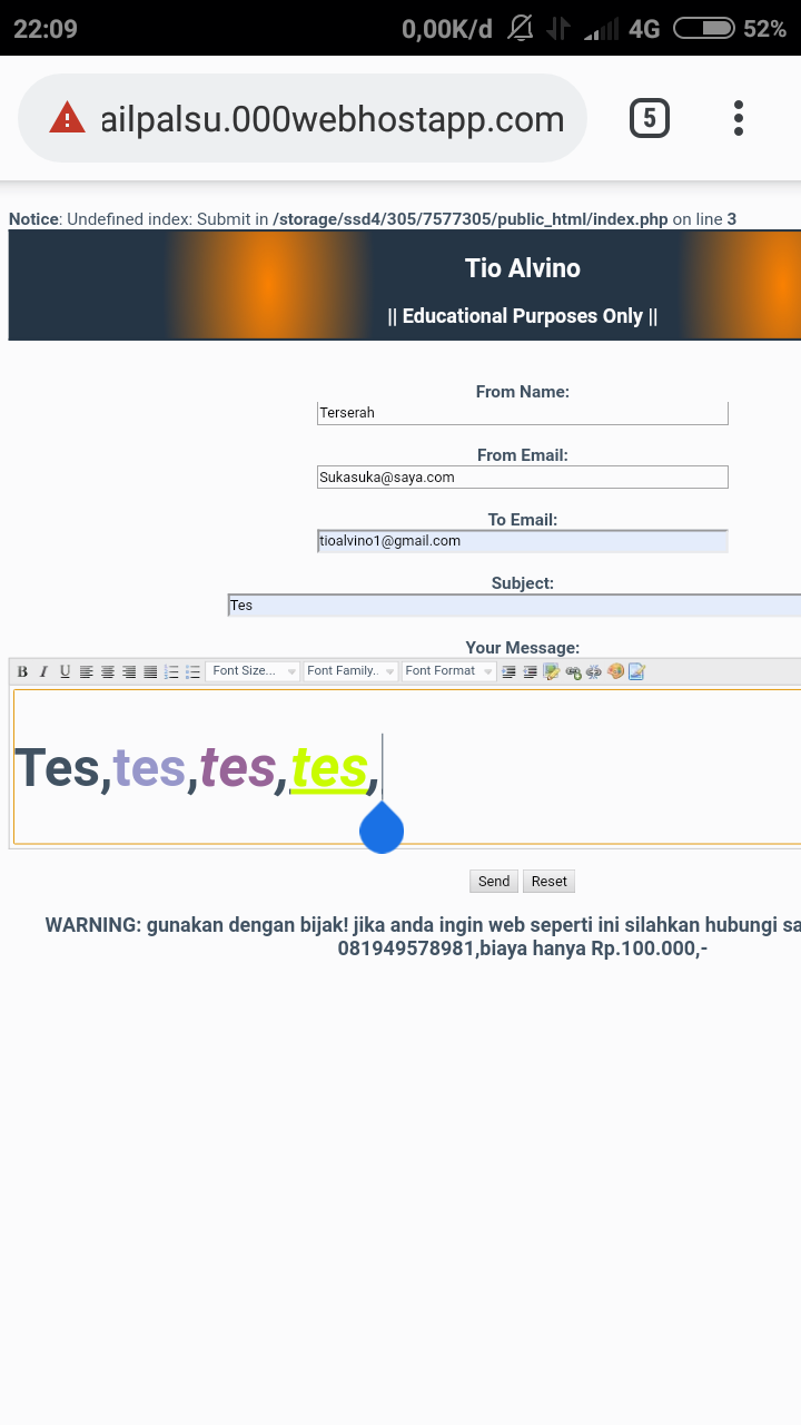 Cara mengirim email palsu tanpa daftar - tioalvino