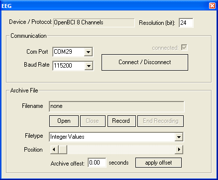 EEG Hacker: OpenBCI Driver in BrainBay