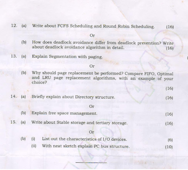 CS2411 Operating Systems Nov Dec 2011 Question Paper - University ...