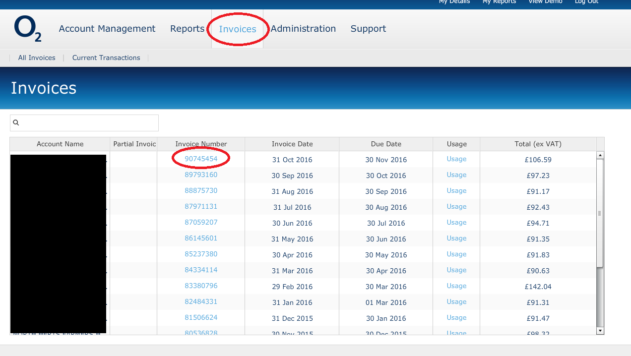 O2 Online: Downloading your bills - Business Mobile Life