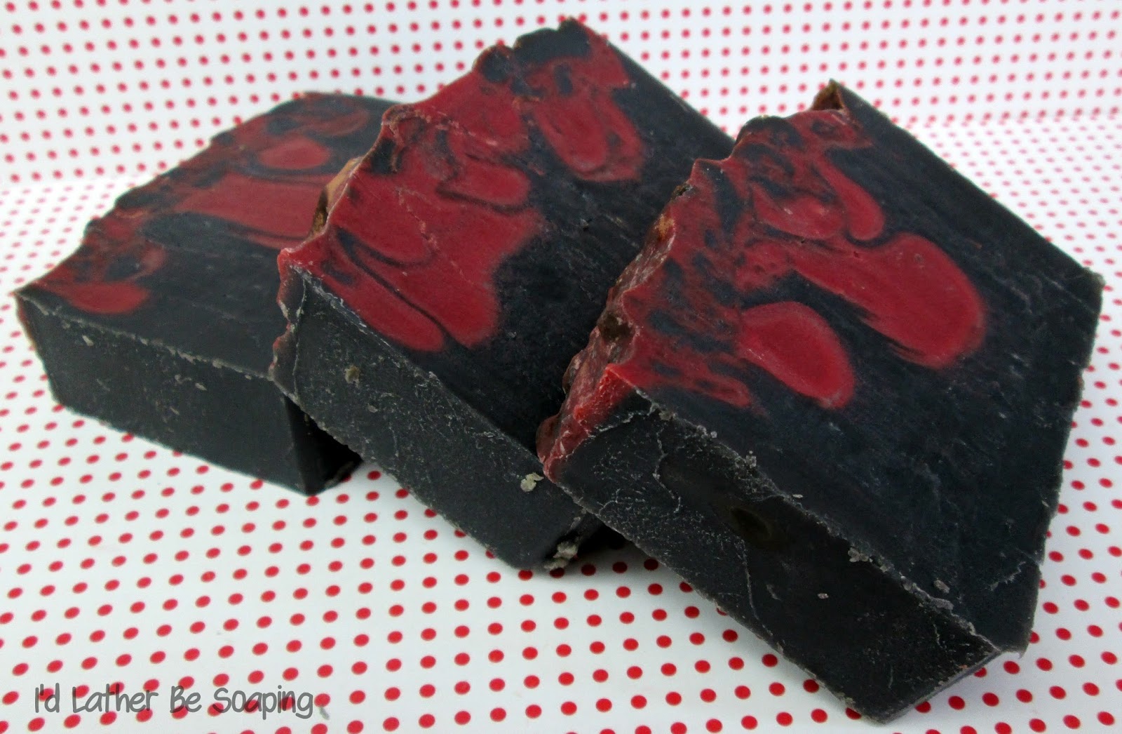 I'd Lather Be Soaping: Dragon's Blood Drop Swirl Soap