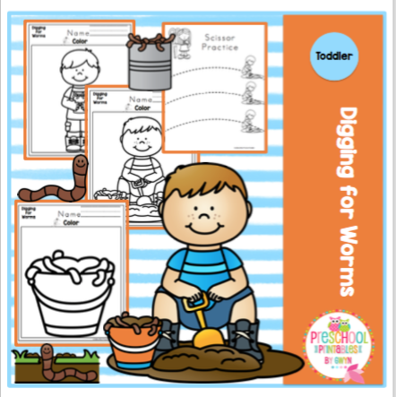 Digging for Worms (Life Cycle of a Worm) ~ Preschool Printables