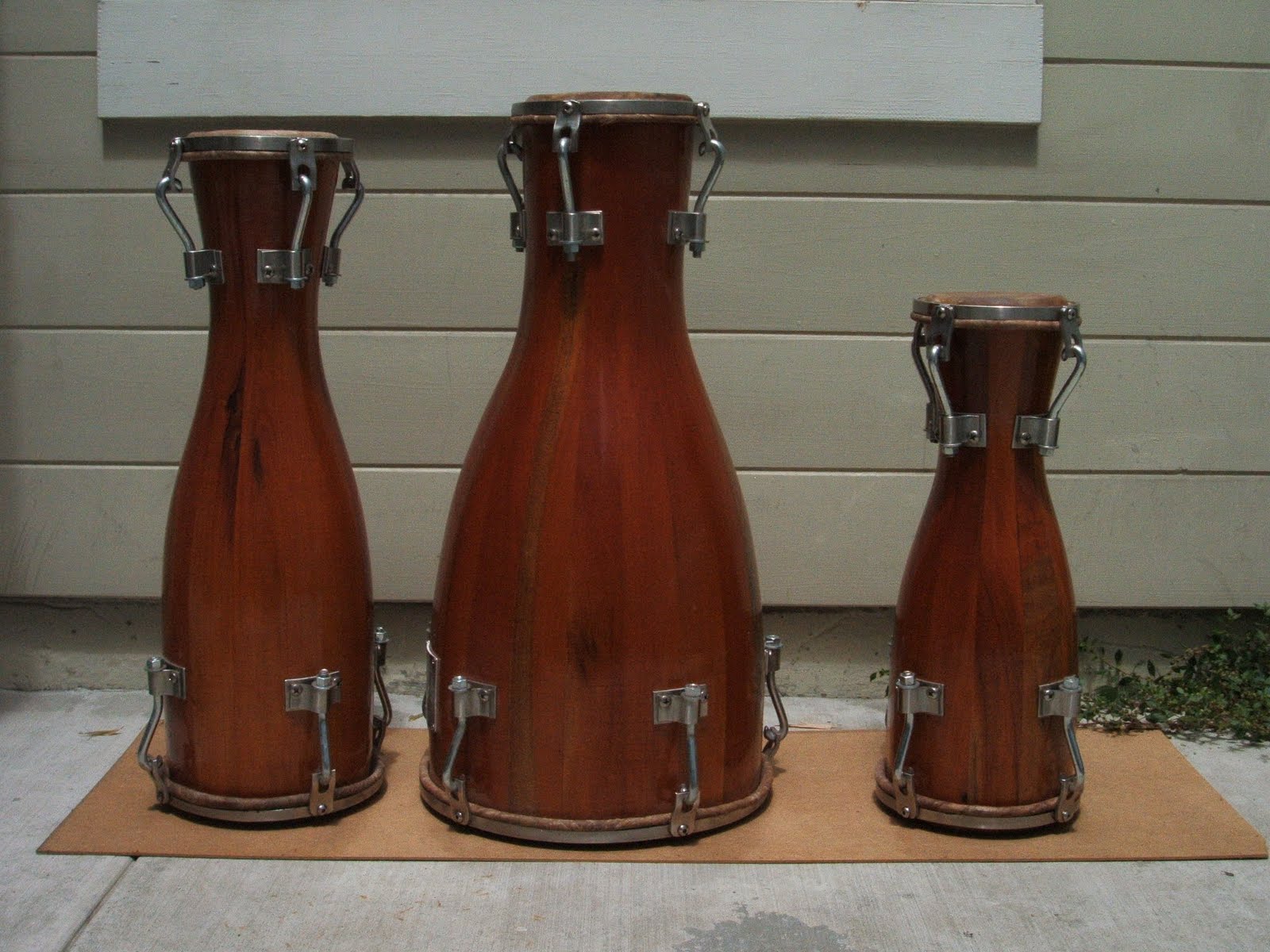 Rumba Instruments: My new Isla bata drums in MAHOGANY!