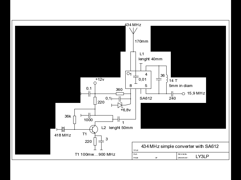 LY3LP laboratory: 434 MHz simple converter, with SA 612