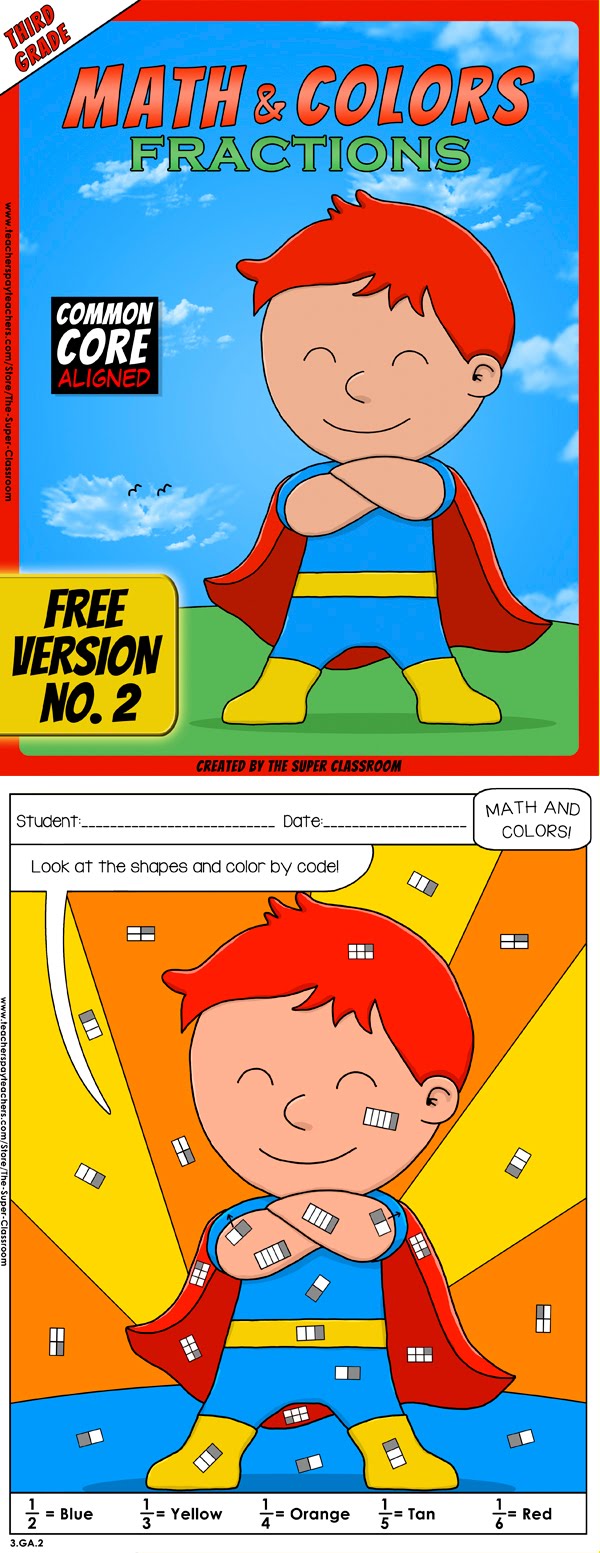 Classroom Freebies Too: Math and Colors – Fractions - FREE VERSION ...