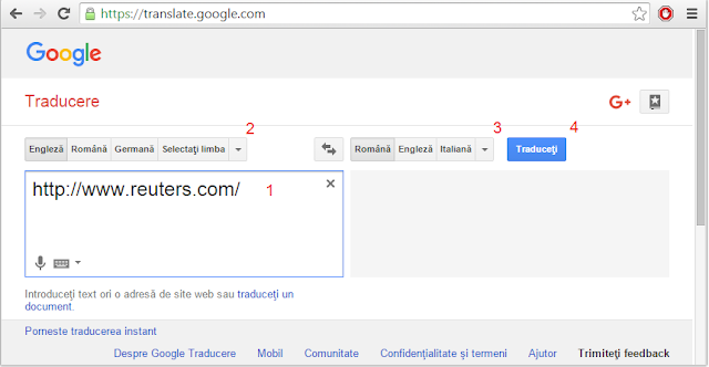 Traducerea online in limba romana a unui site