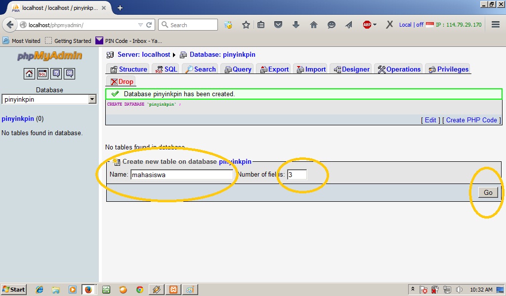 TUTORIAL MEMBUAT DATABASE DI XAMPP | PINYINKPIN