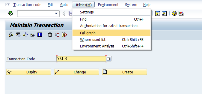 ABAP Tip Note: ABAP SE93 : CALL GRAPH