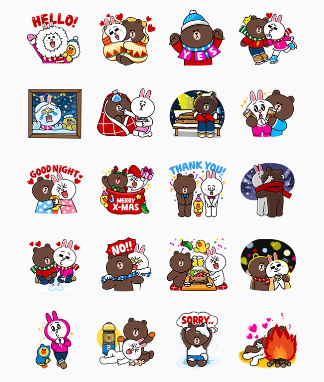 LINE Stickers Community: Free- Brown & Cony Holiday Special sticker