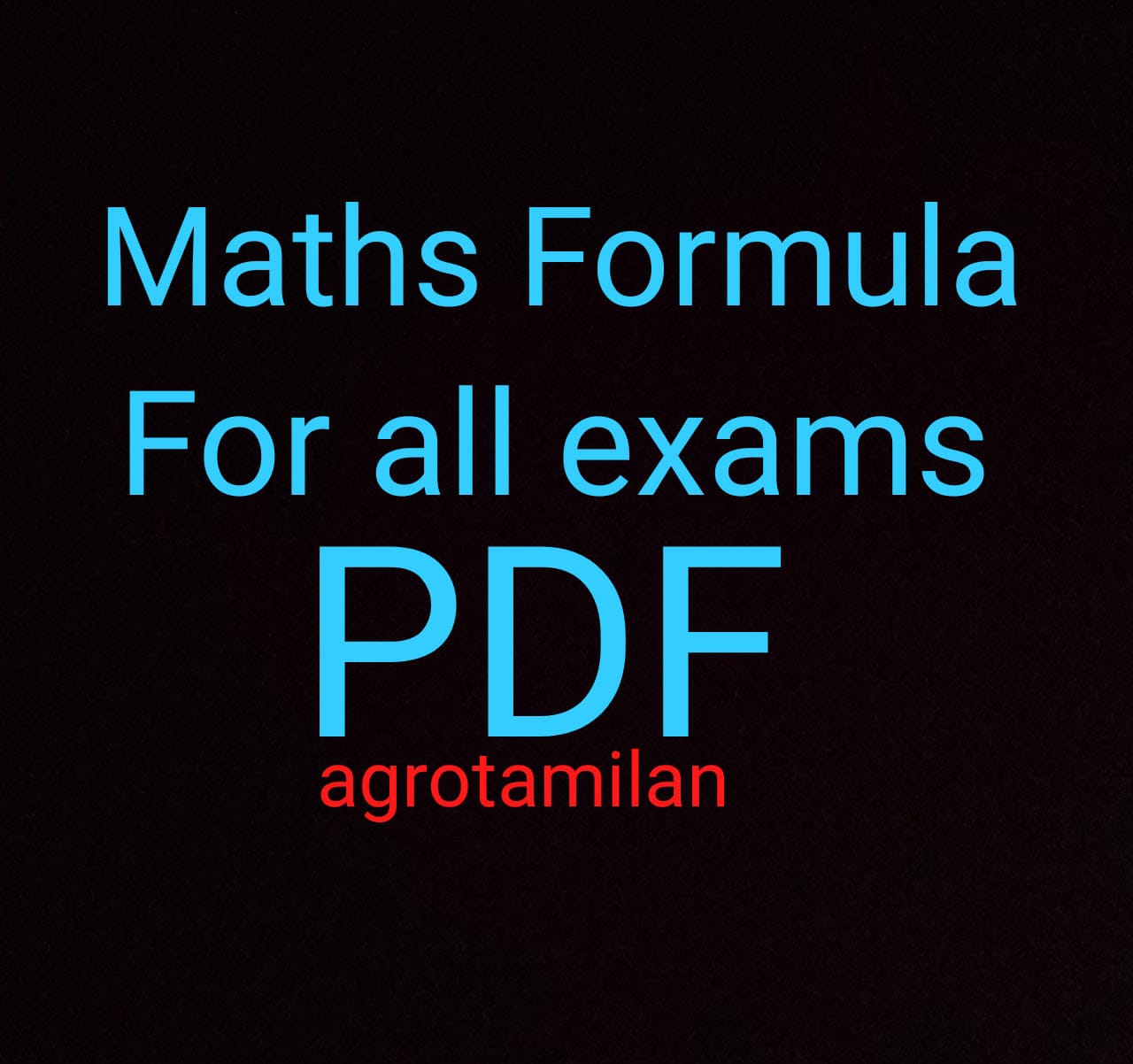 Maths Formula PDF for all competitive exams - Agro Tamilan