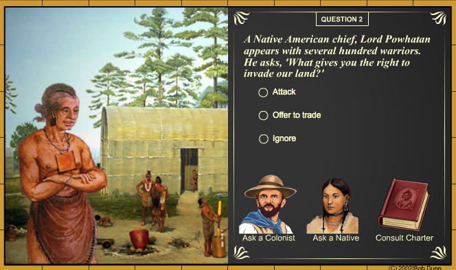 Tech Edventures: A U.S. History must: The Jamestown Online Adventure game