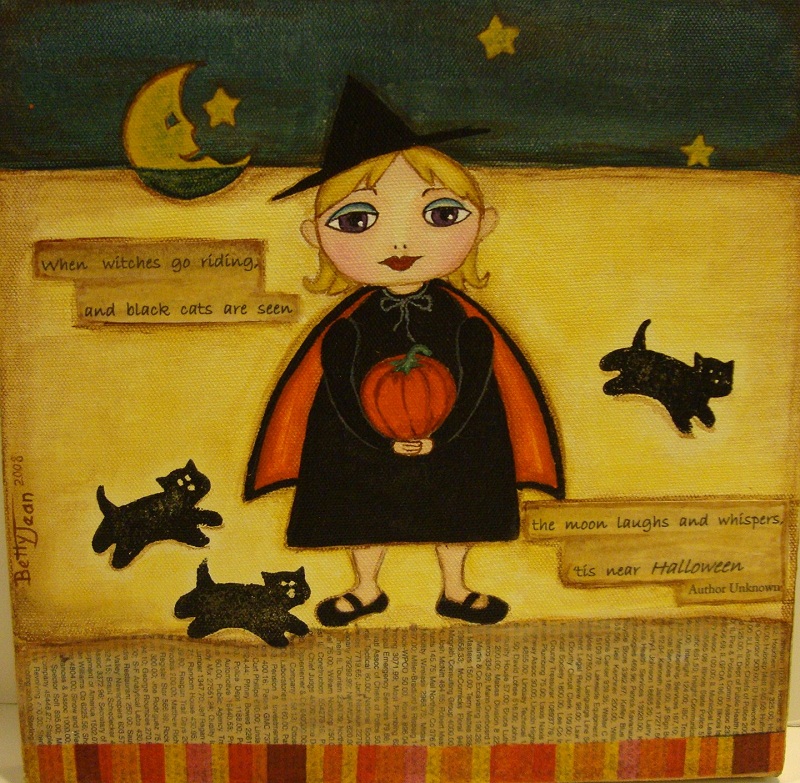 Shabby Tea Party: My Halloween Canvas Paintings