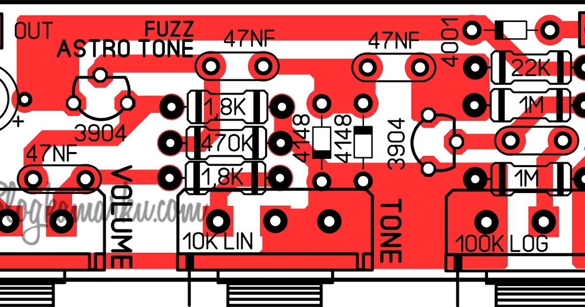 diy guitar pedals PCB Layout Astro tune fuzz - BLOGKAMARKU