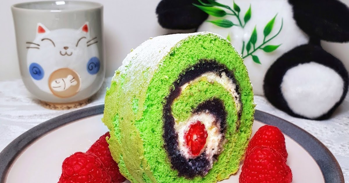 Pandan Ube Roll Cake – Recipe