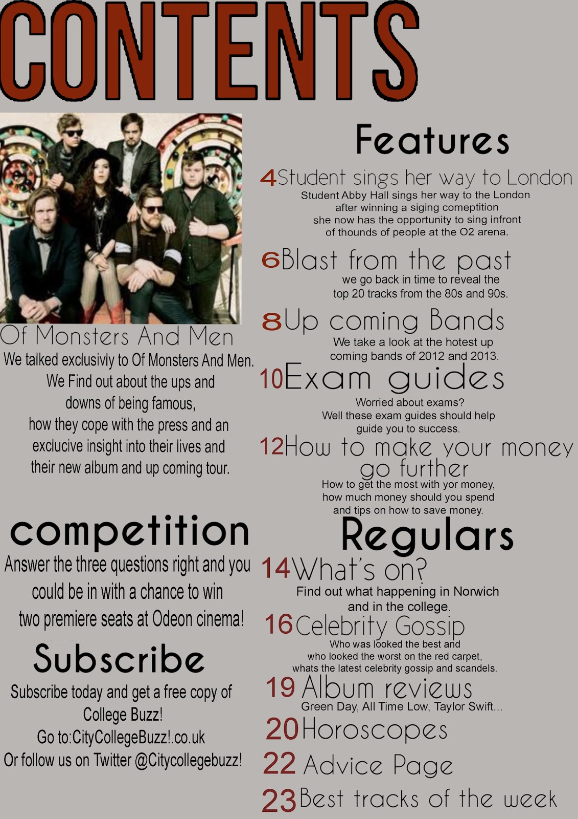 Media: College magazine research