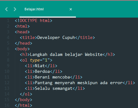Jenis-Jenis List pada HTML - Developer Cupuh
