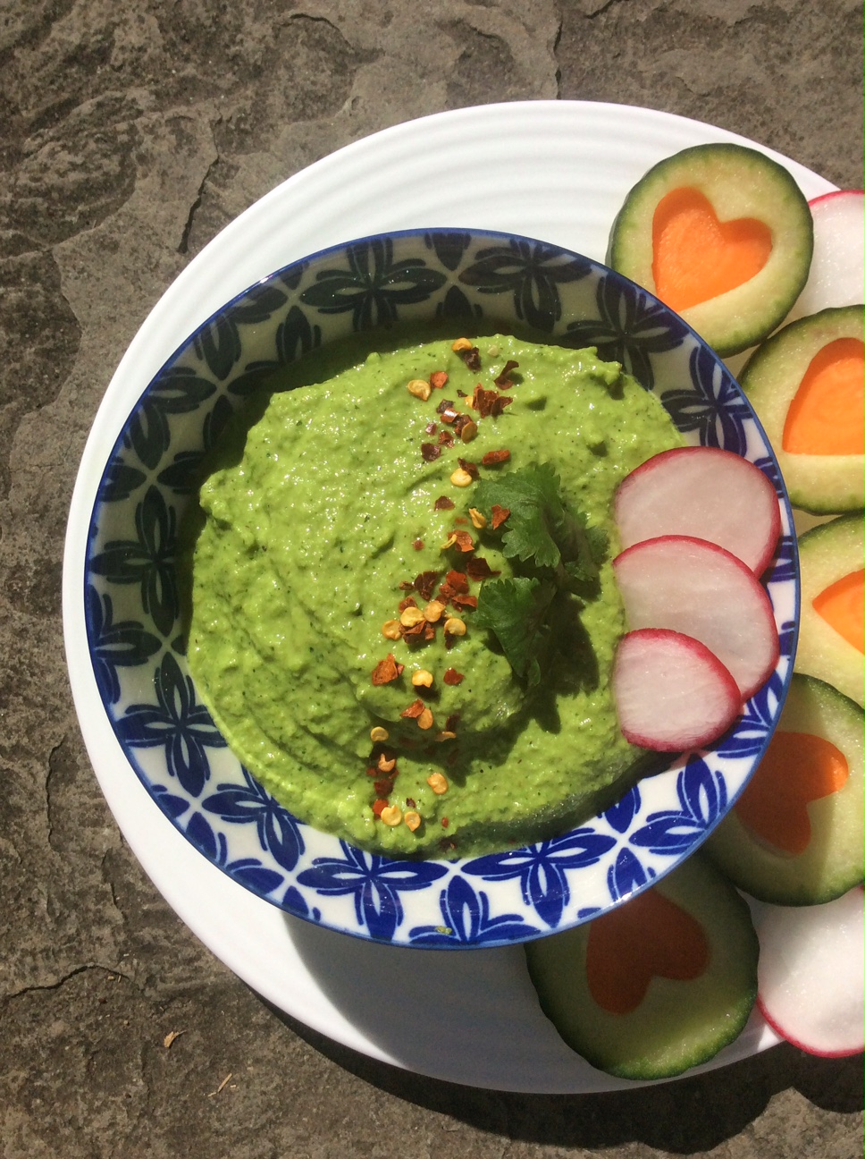Wasabi and Matcha Green Pea Dip