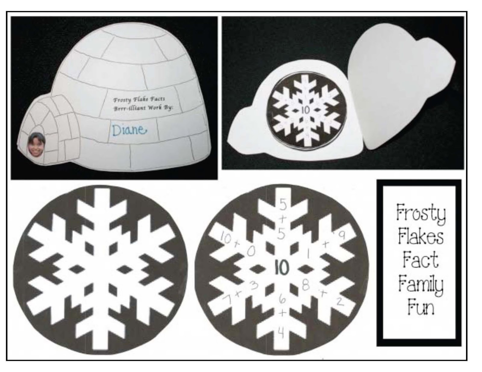 "Frosty Flakes" (Math Fact Familes) Igloo Craftivity - Classroom Freebies