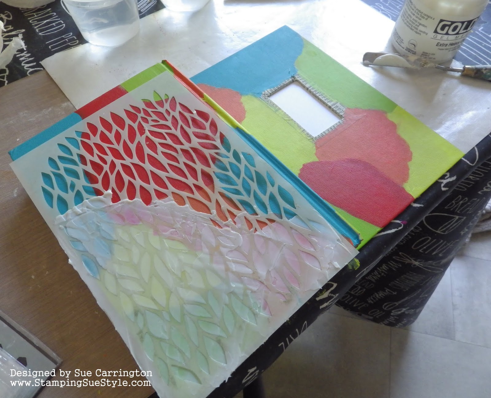 Stamps and Stencils : Glue, glaze and stencils