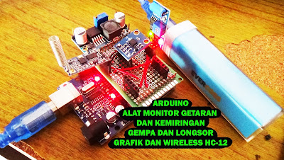 .: ARDUINO Alat Monitoring Kemiringan dataran dan Getaran (Gempa) Grafik delphi 7 ADXL335 ...