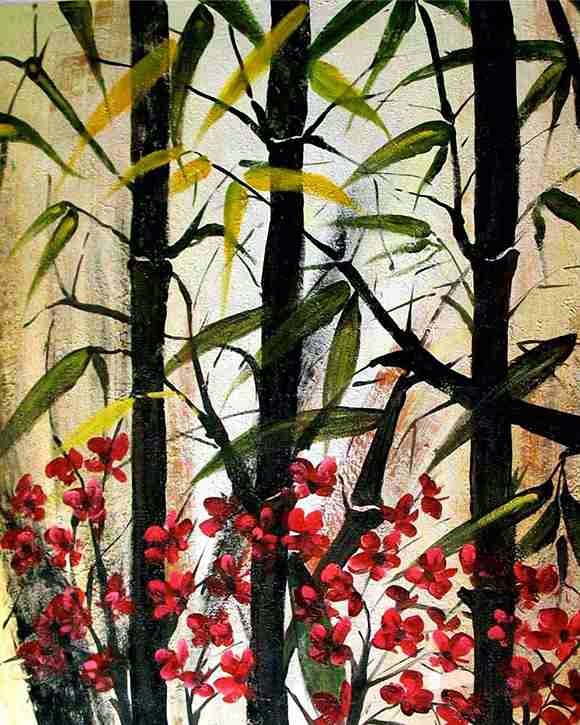 25 Gambar Lukisan Bunga dan Pohon High Resolution - Seni Rupa