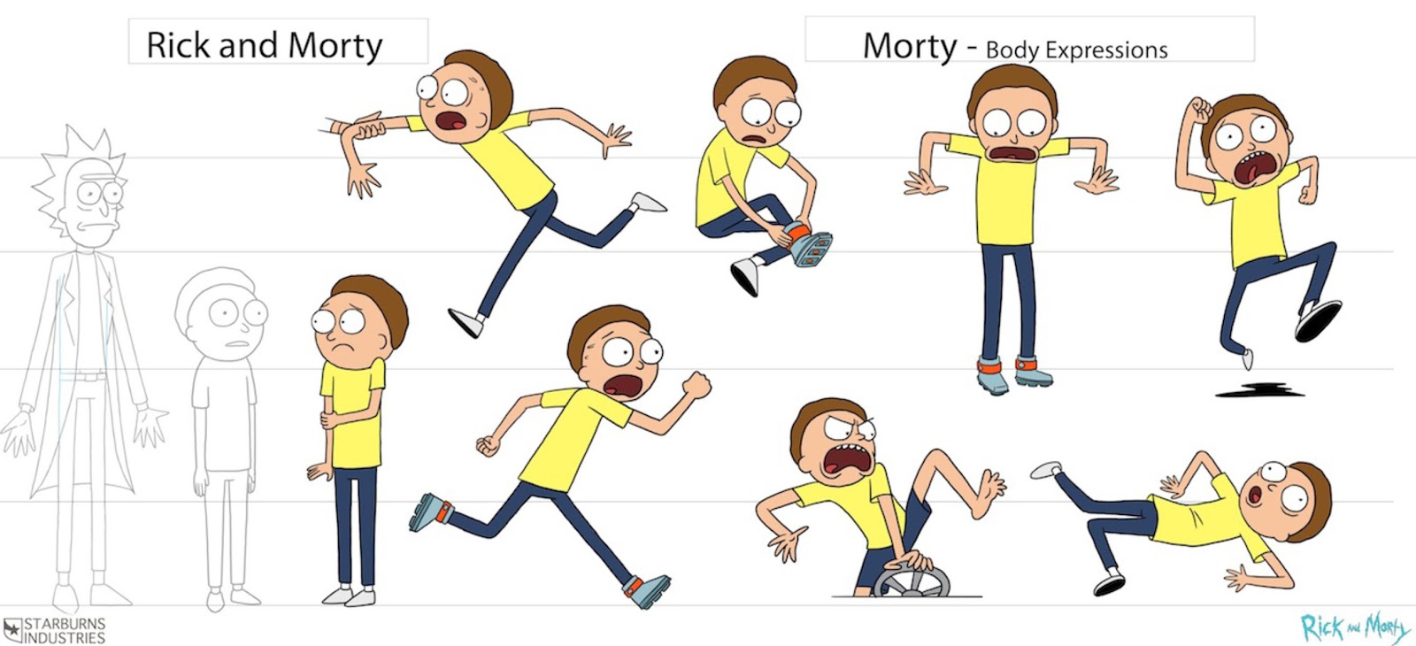 Cartoon Concept Design: Rick and Morty Animation Model Sheets