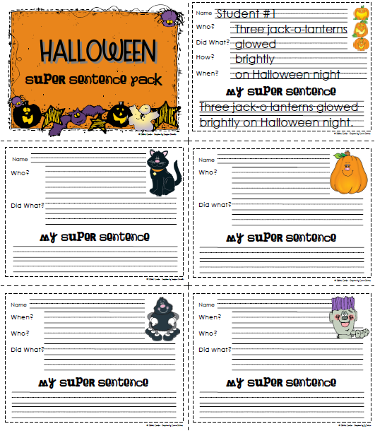 Sailing Through 1st Grade: Halloween Super Sentence Pack