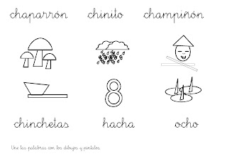 Fichas Infantiles: Fichas letra CH