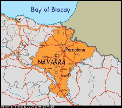 Navarra Mapa Ciudad de la Región | España mapa de la ciudad