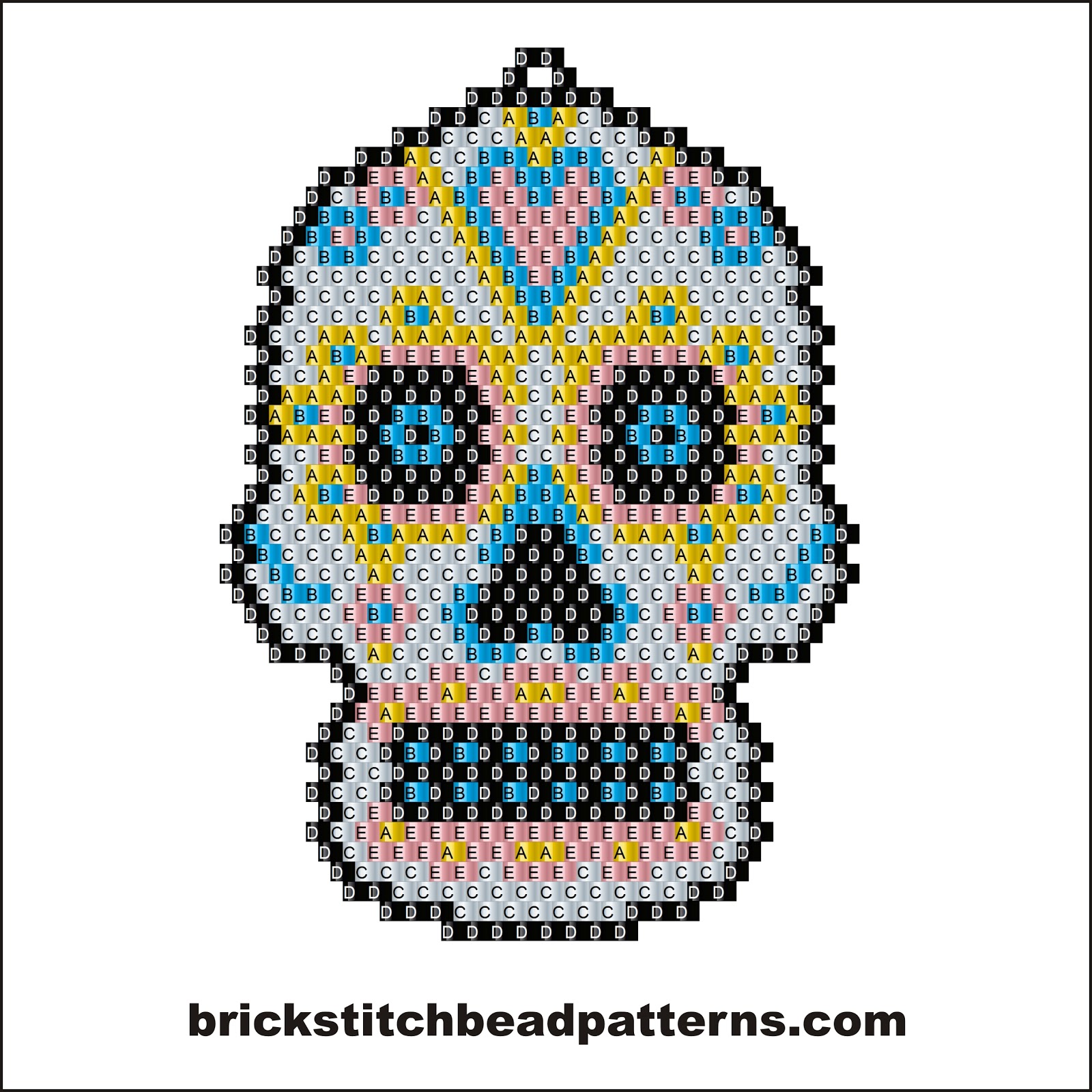 Brick Stitch Bead Patterns Journal: Sugar Skull Love Halloween Free ...