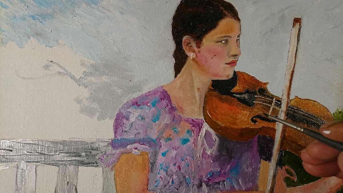 John Koshy: Painting a Girl with a Fiddle