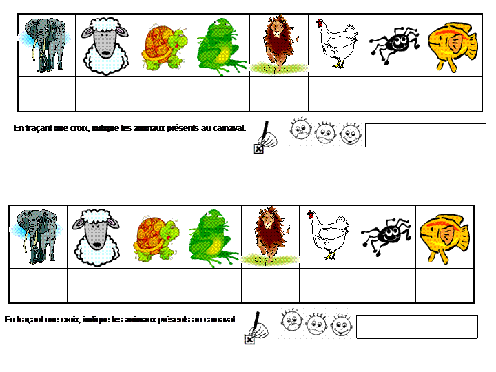Maternelle: Le carnaval des animaux, exploitation en mathématiques