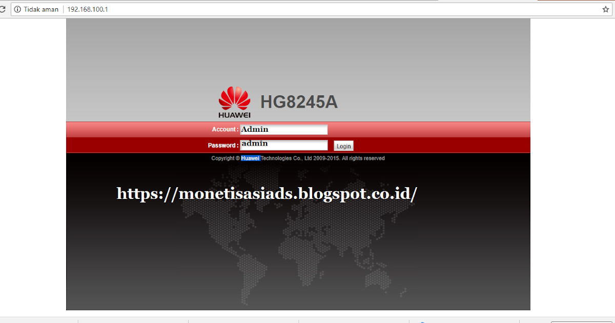 Seting Password Modem Huawei HG8245A