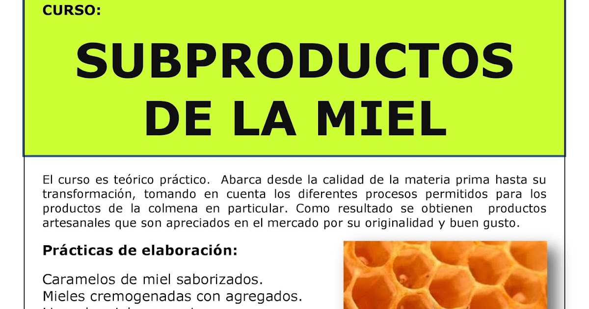 I.F.P. Don Bosco: Curso SUBPRODUCTOS DE LA MIEL