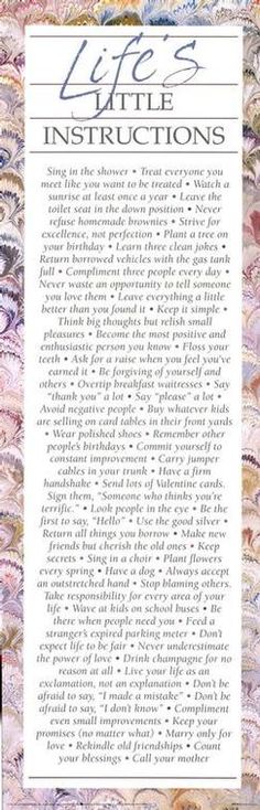 Life%27s+Little+Instructions+Poster.jpg (236×734) | Instruction quotes ...