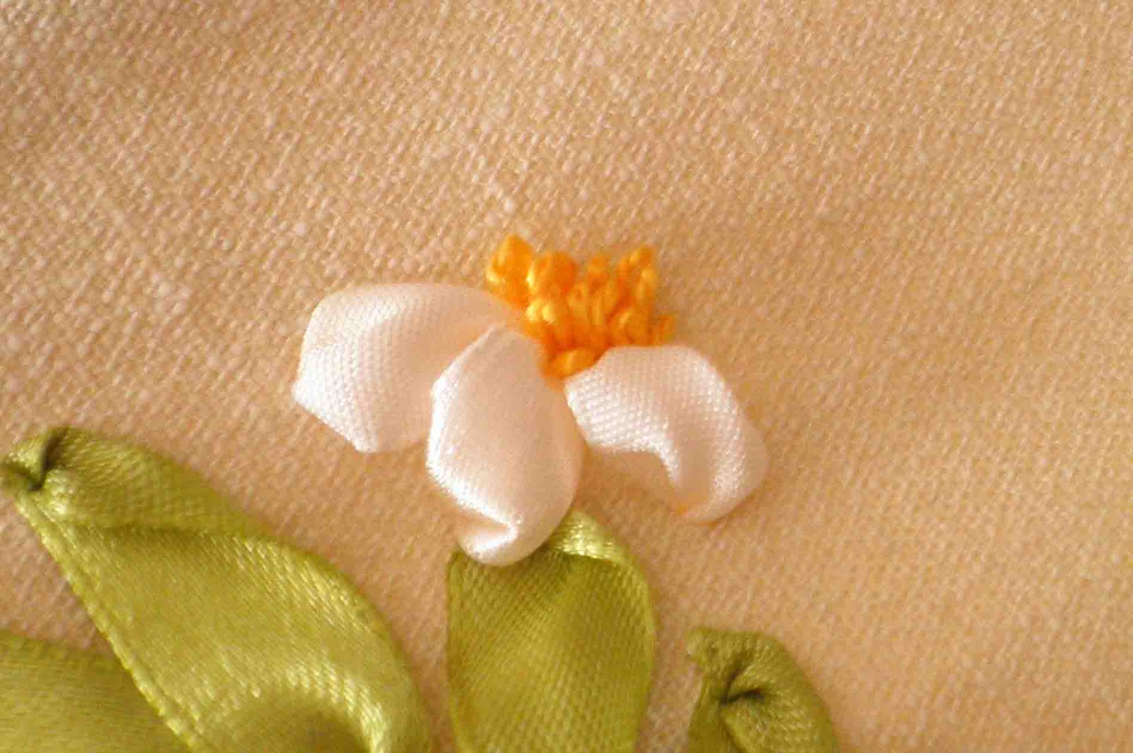 My Sewing: Ribbon stich with punchneedle