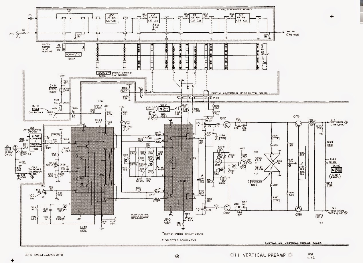 Musings of a WAHZ: Tektronix 475 Channel Selection and Channel 1 Problems