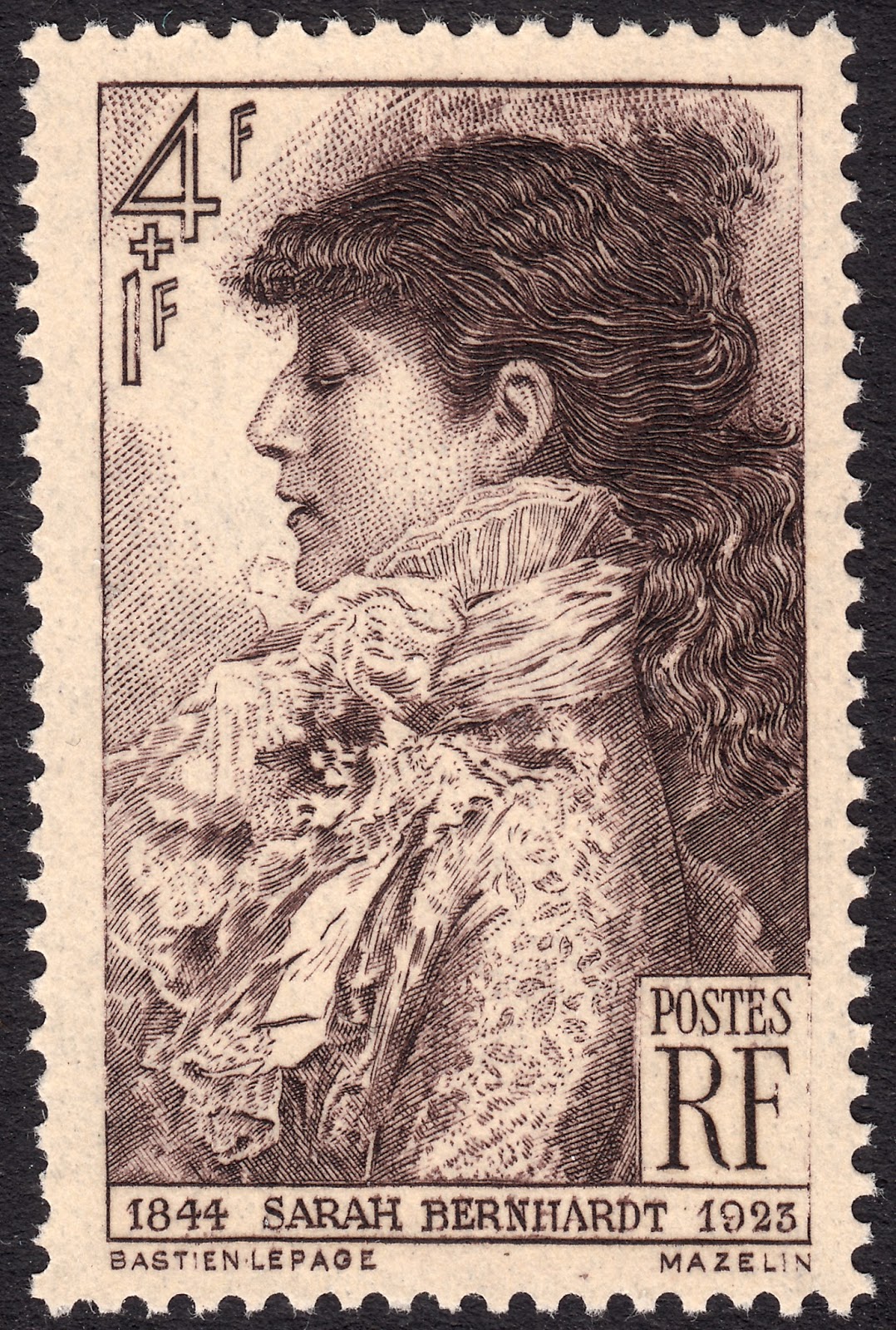 Pierre Gandon Stamps!: France 1945 - Sarah Bernhardt